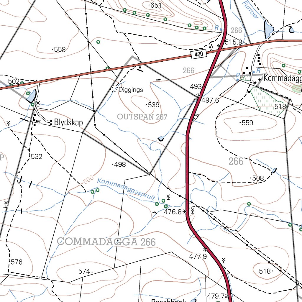 3325BB KOMMADAGGA Map by Chief Directorate: National Geo-spatial ...