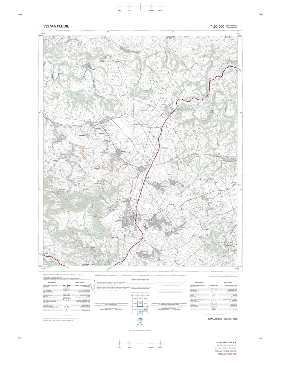 3327AA PEDDIE (4th Edition) Map by Chief Directorate: National Geo ...