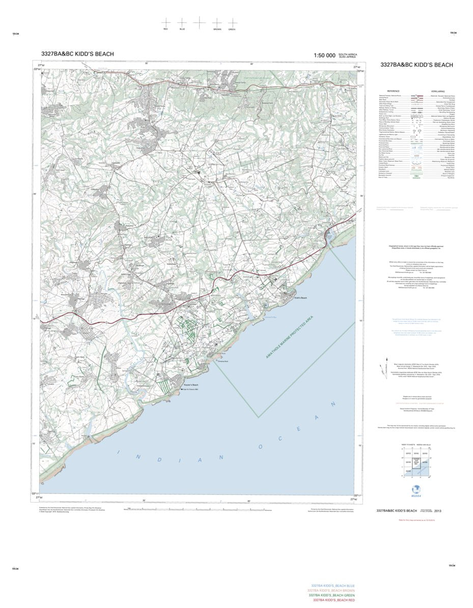 3327BA & 3327BC KIDD'S BEACH Map by Chief Directorate: National Geo ...