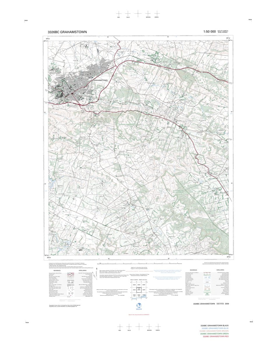 3326BC GRAHAMSTOWN (4th Edition) Map by Chief Directorate: National Geo ...