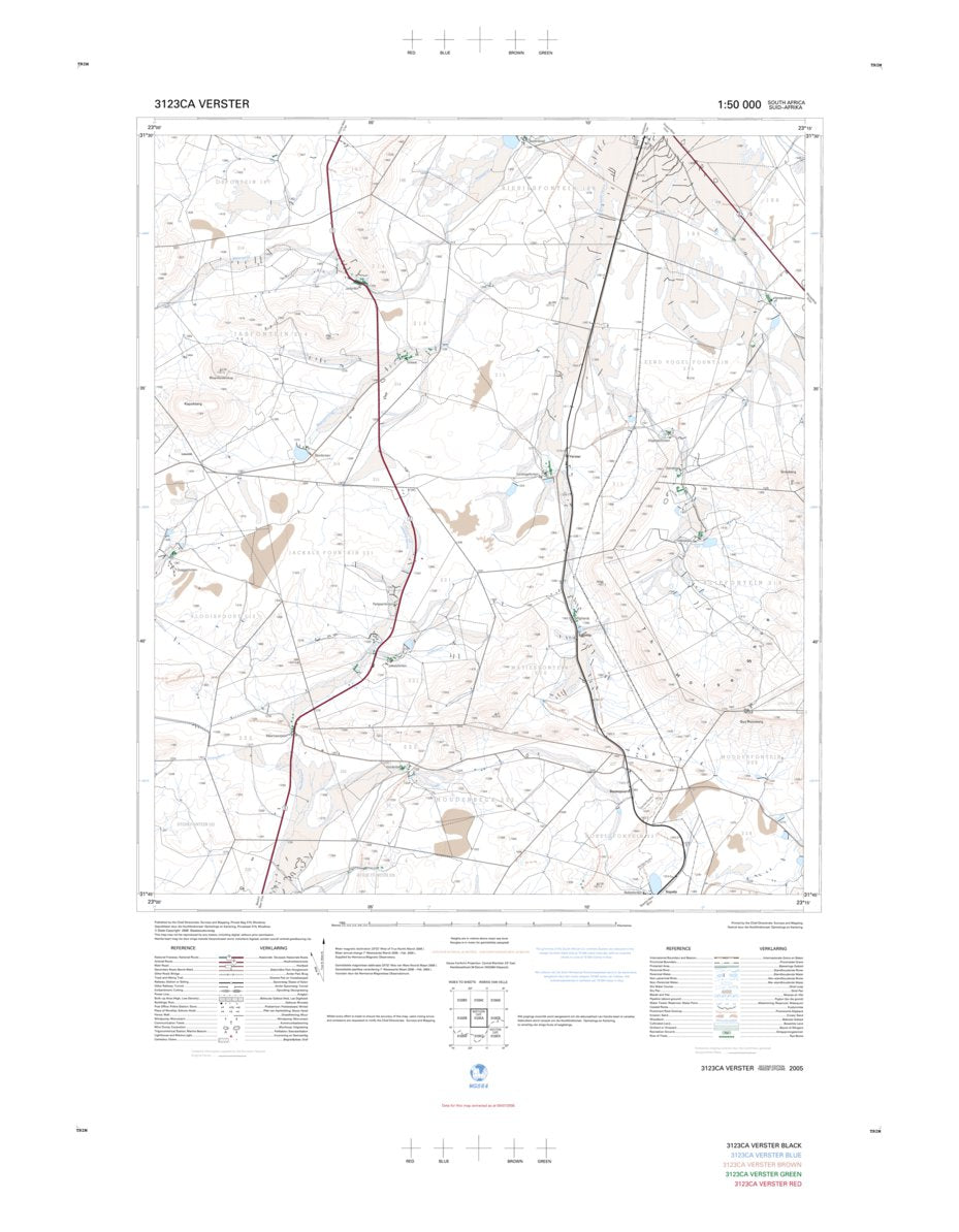 3123CA VERSTER Map by Chief Directorate: National Geo-spatial ...