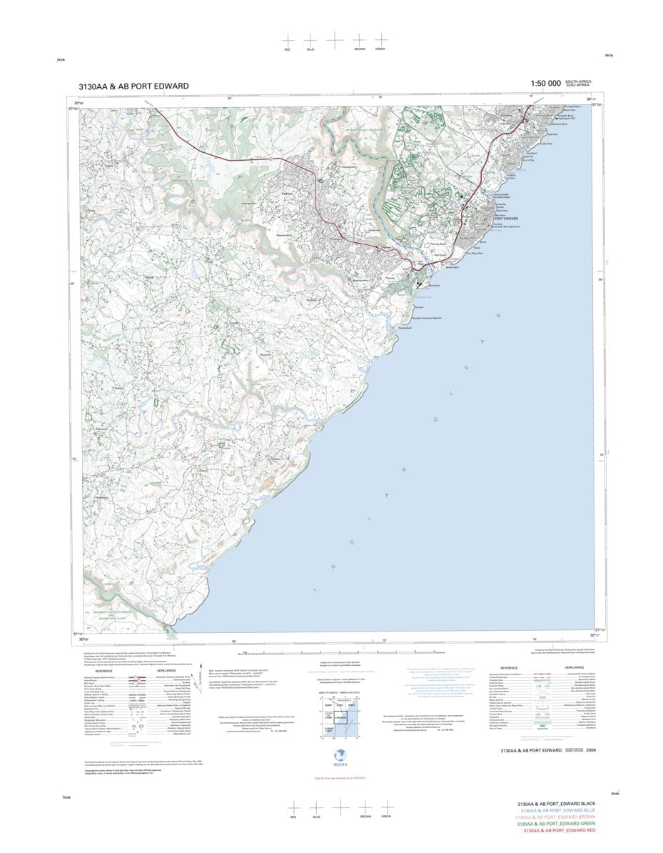3130AA & 3130AB PORT EDWARD Map by Chief Directorate: National Geo ...