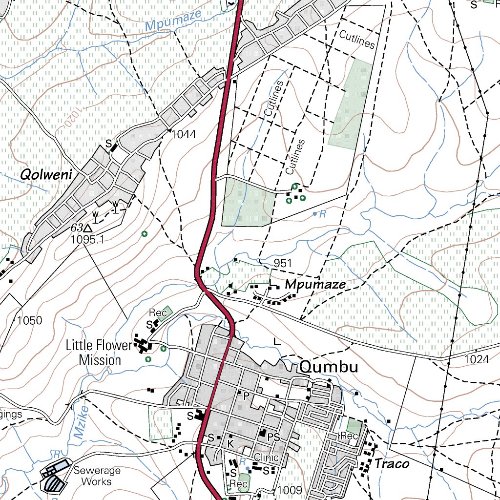 3128BB QUMBU Map by Chief Directorate: National Geo-spatial Information ...
