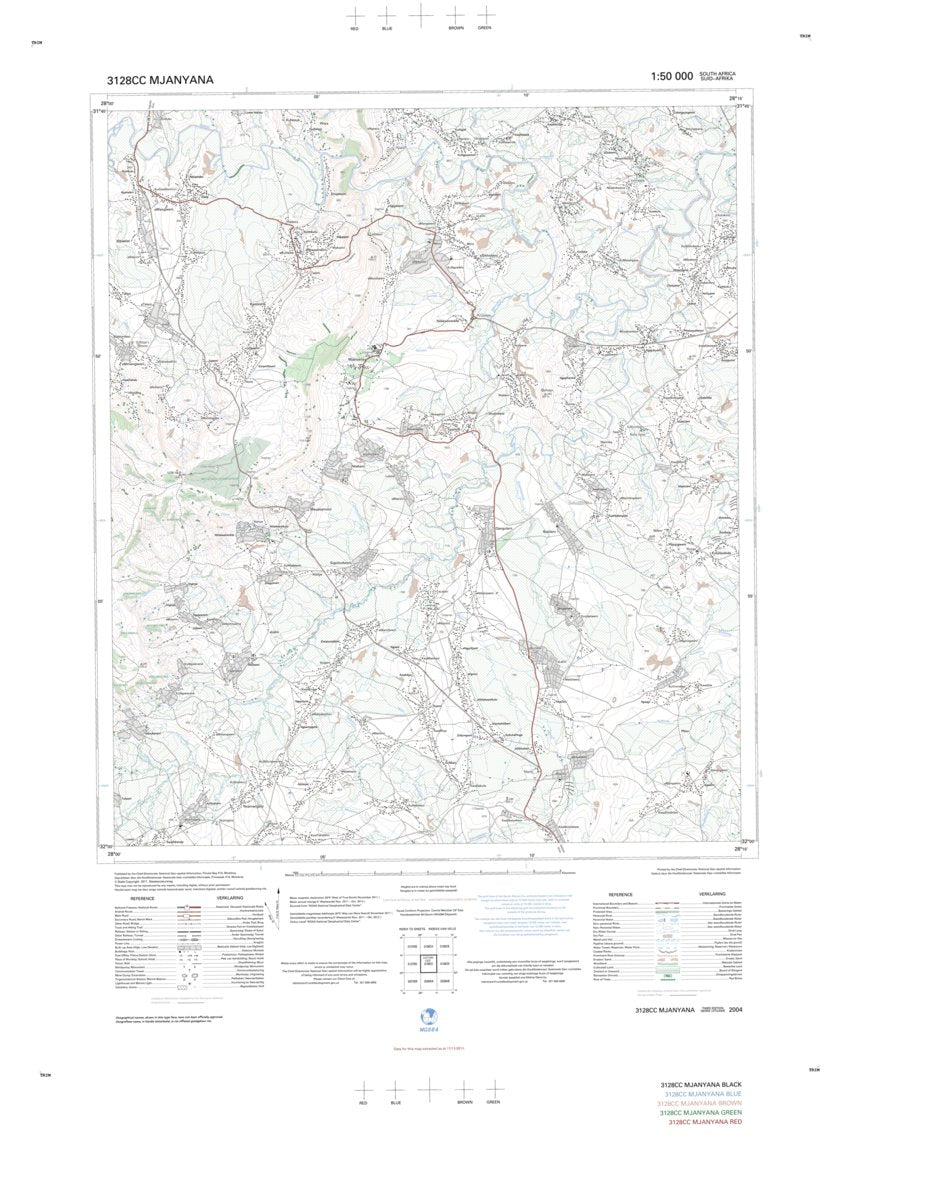 3128CC MJANYANA Map by Chief Directorate: National Geo-spatial ...