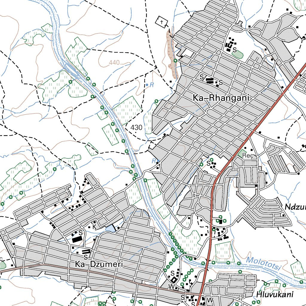 2330DA KA-RHANGANI Map by Chief Directorate: National Geo-spatial ...