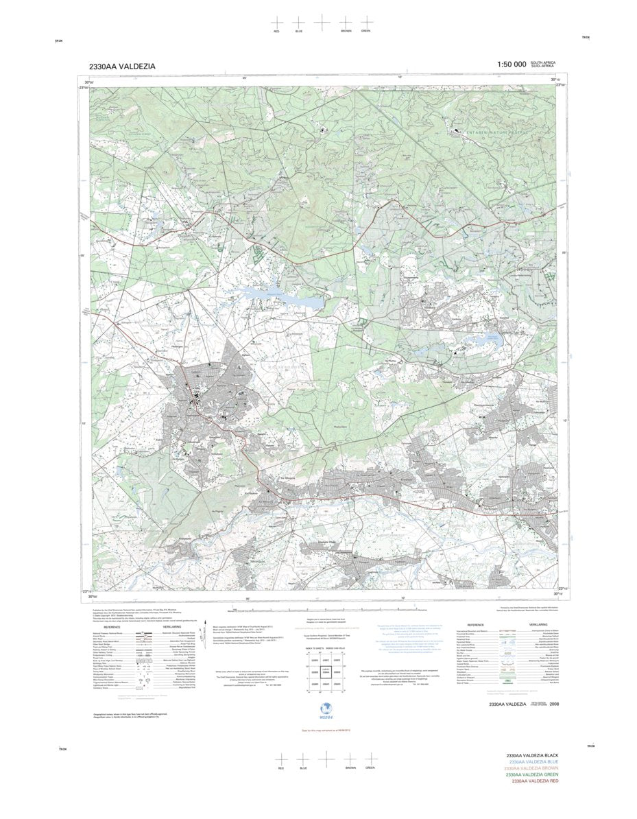 2330AA VALDEZIA Map by Chief Directorate: National Geo-spatial ...