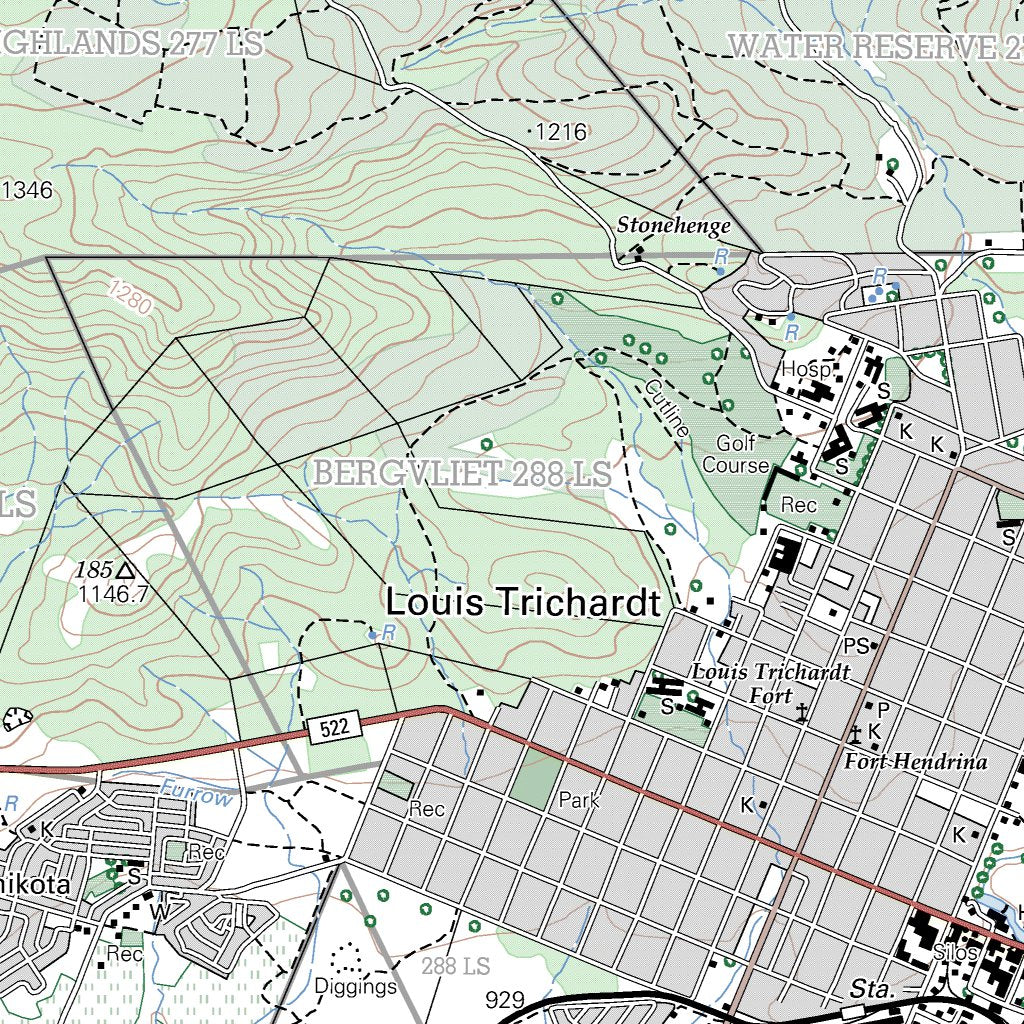 2329BB LOUIS TRICHARDT Map by Chief Directorate: National Geo-spatial ...