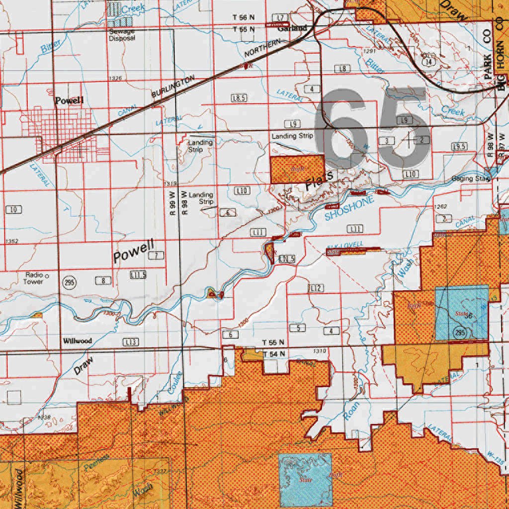 HuntData Wyoming Land Ownership Map for Elk Unit 65 by HuntData LLC ...