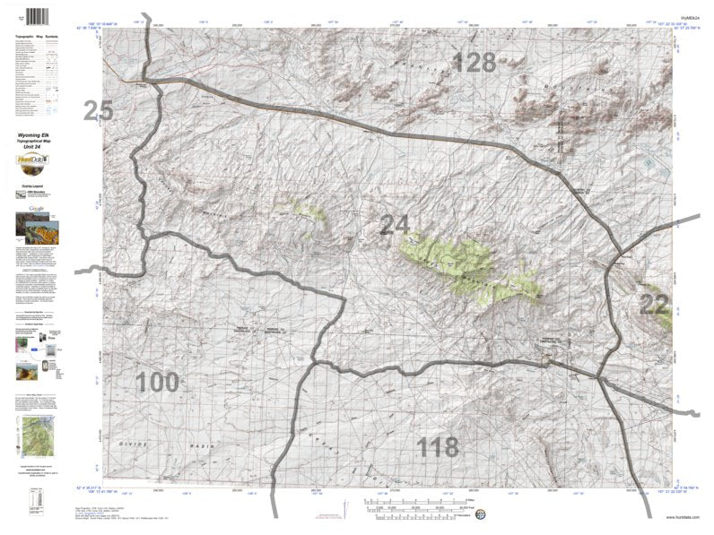 HuntData Wyoming Topo Map for Elk Unit 24 by HuntData LLC | Avenza Maps