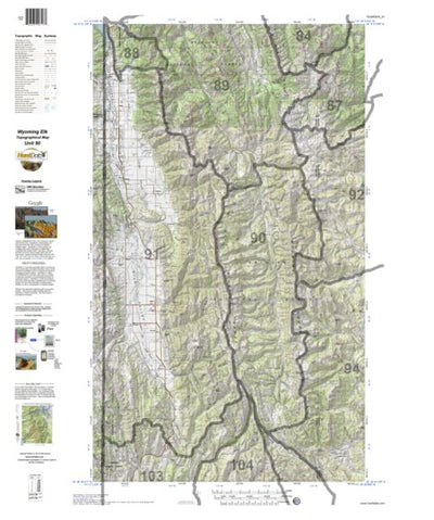 HuntData Wyoming Topo Map for Elk Unit 90 by HuntData LLC | Avenza Maps