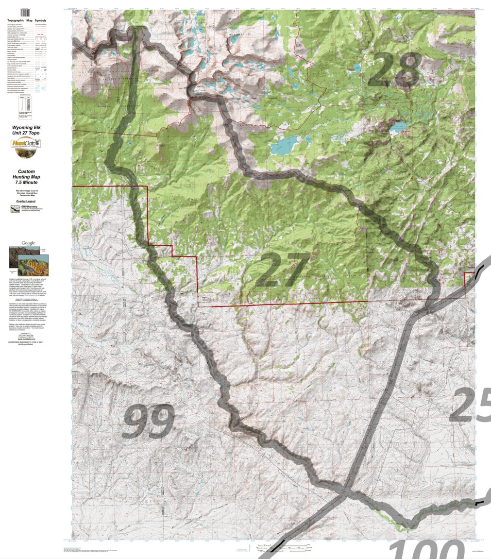 HuntData Wyoming Topo Map for Elk Unit 27 by HuntData LLC | Avenza Maps