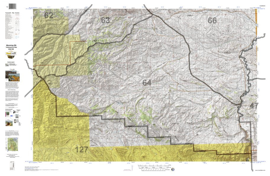 HuntData Wyoming Topo Map for Elk Unit 64 by HuntData LLC | Avenza Maps