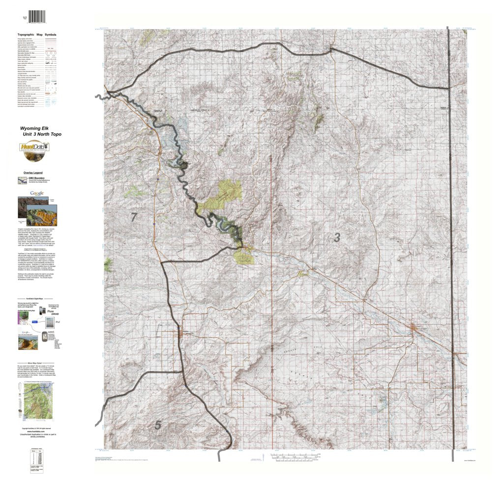 HuntData Wyoming Topo Map for Elk Unit 3N by HuntData LLC | Avenza Maps