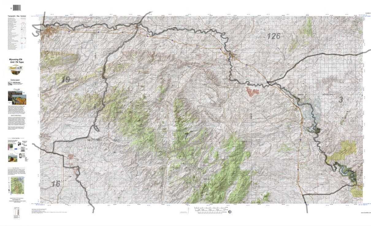 HuntData Wyoming Topo Map for Elk Unit 7n by HuntData LLC | Avenza Maps