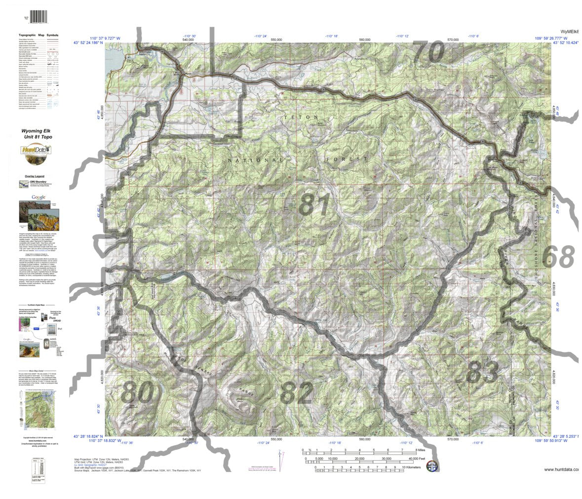HuntData Wyoming Topo Map for Elk Unit 81 by HuntData LLC | Avenza Maps