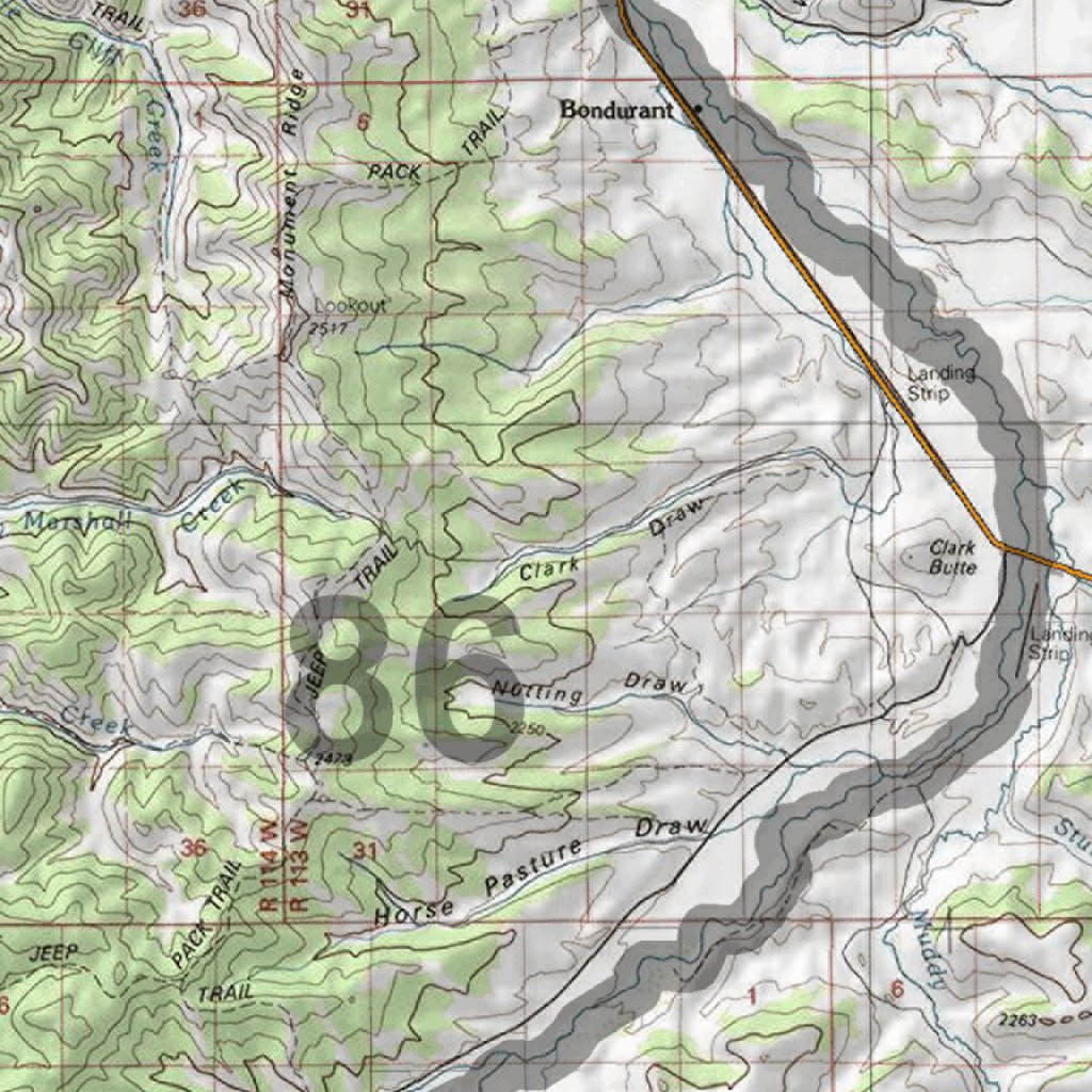 HuntData Wyoming Topo Map for Elk Unit 87 by HuntData LLC | Avenza Maps