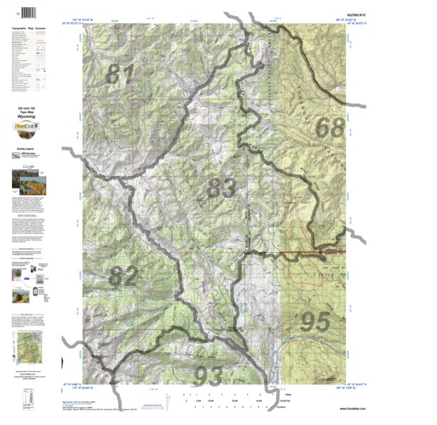 HuntData Wyoming Topo Map for Elk Unit 83 by HuntData LLC | Avenza Maps