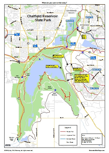 Chatfield Reservoir State Park Map by ColoradoBikeMaps.com | Avenza Maps