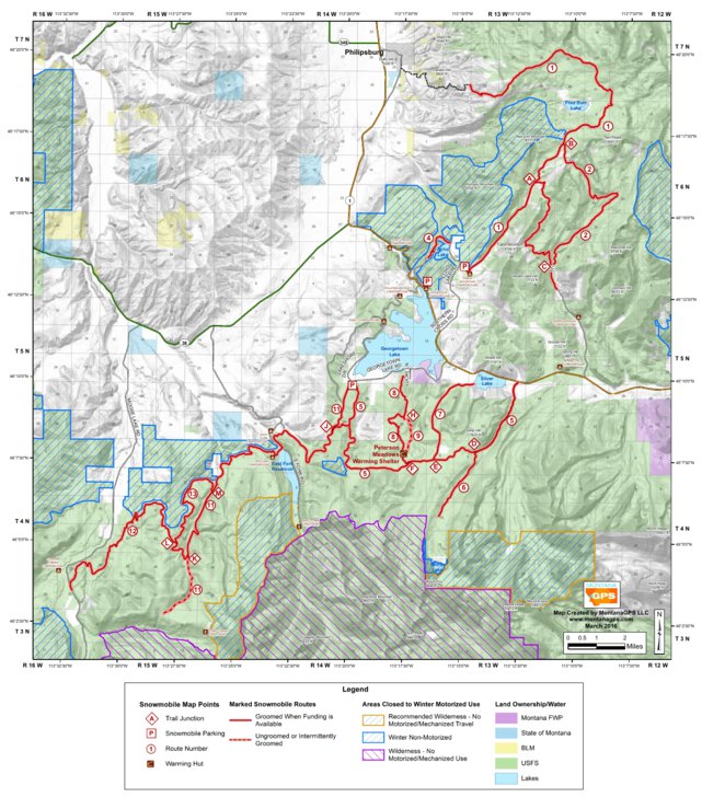 Georgetown Snowmobile Map by MontanaGPS | Avenza Maps