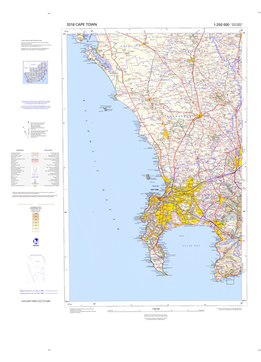 3318 Cape Town Map by Chief Directorate: National Geo-spatial ...