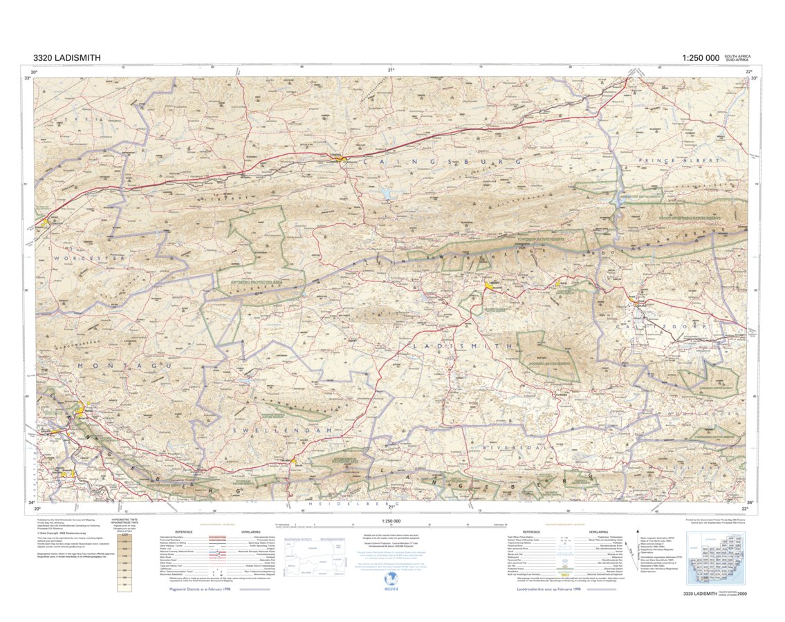 3320 Ladismith Map by Chief Directorate: National Geo-spatial ...