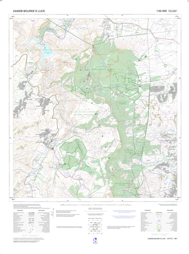 2430DB BOURKE'S LUCK Map by Chief Directorate: National Geo-spatial ...
