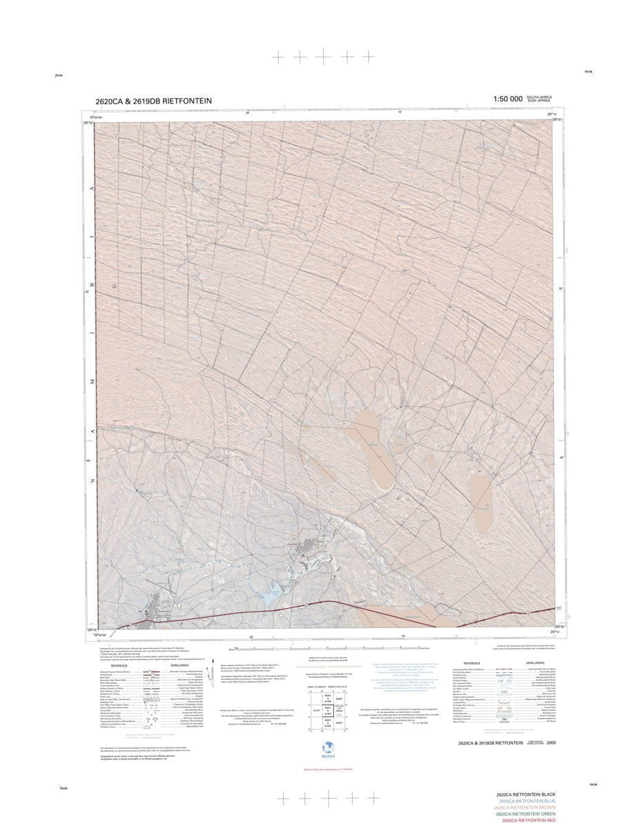 2620CA, 2619DB RIETFONTEIN Map by Chief Directorate: National Geo ...