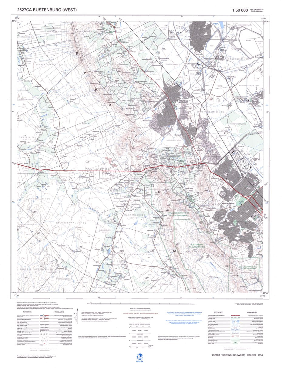 2527CA RUSTENBURG (WEST) Map by Chief Directorate: National Geo-spatial ...