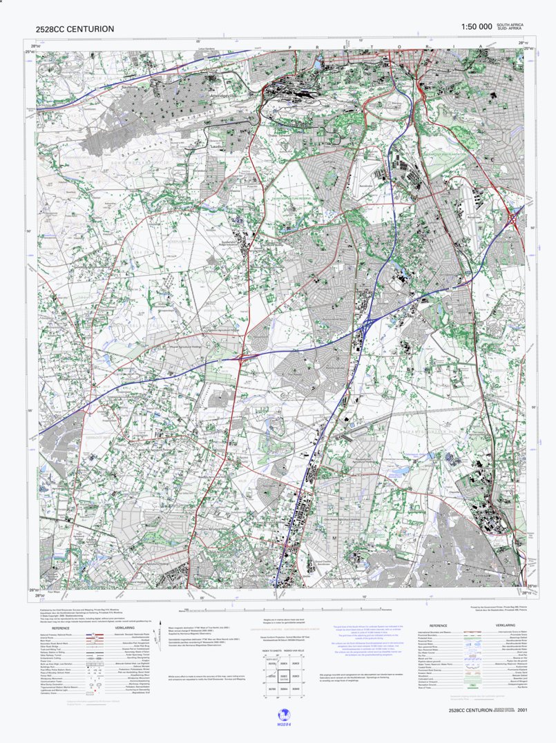 2528CC CENTURION Map by Chief Directorate: National Geo-spatial ...