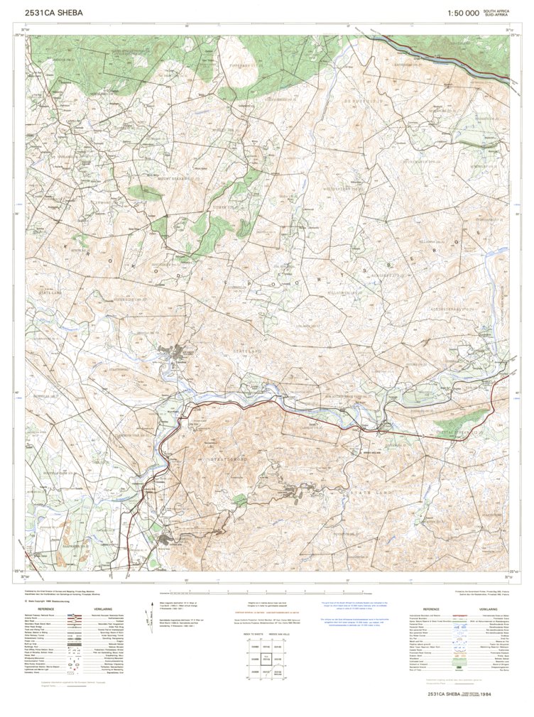 2531CA SHEBA Map by Chief Directorate: National Geo-spatial Information ...