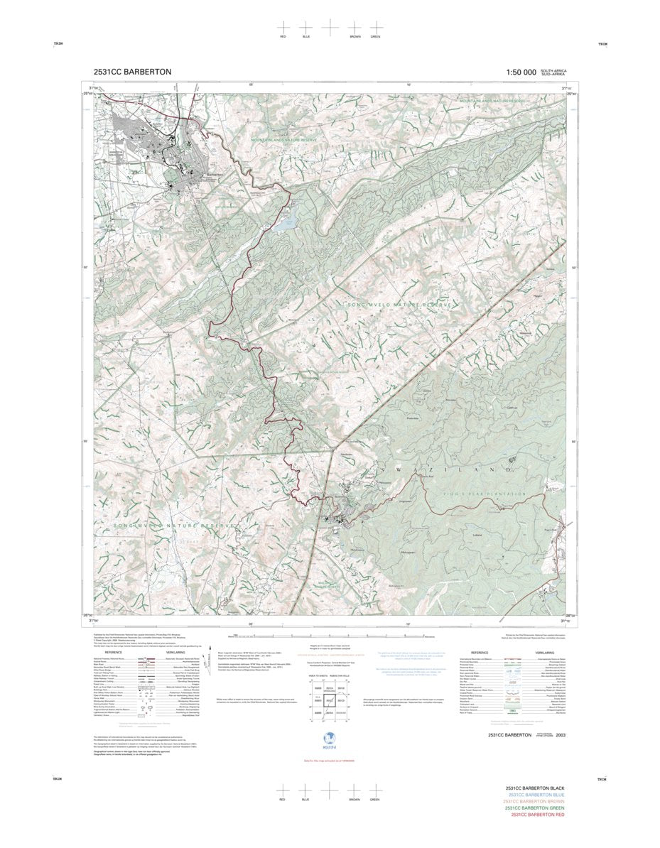 2531CC BARBERTON Map by Chief Directorate: National Geo-spatial ...