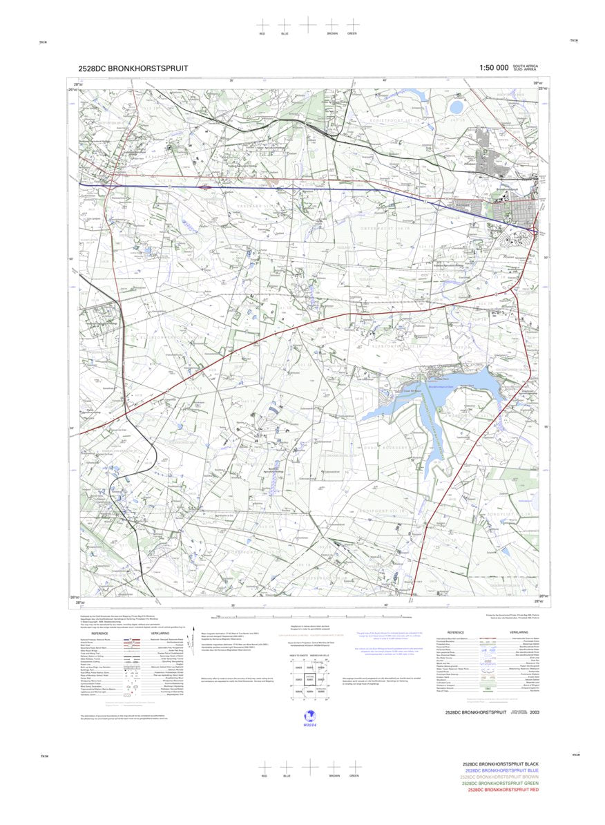 2528DC BRONKHORSTSPRUIT Map by Chief Directorate: National Geo-spatial ...