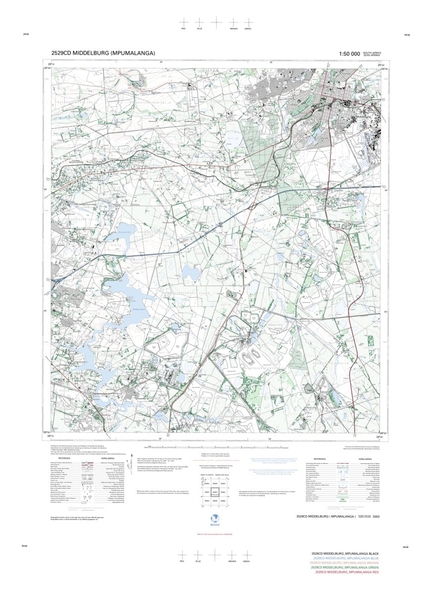 2529CD MIDDELBURG (MPUMALANGA) Map by Chief Directorate: National Geo ...