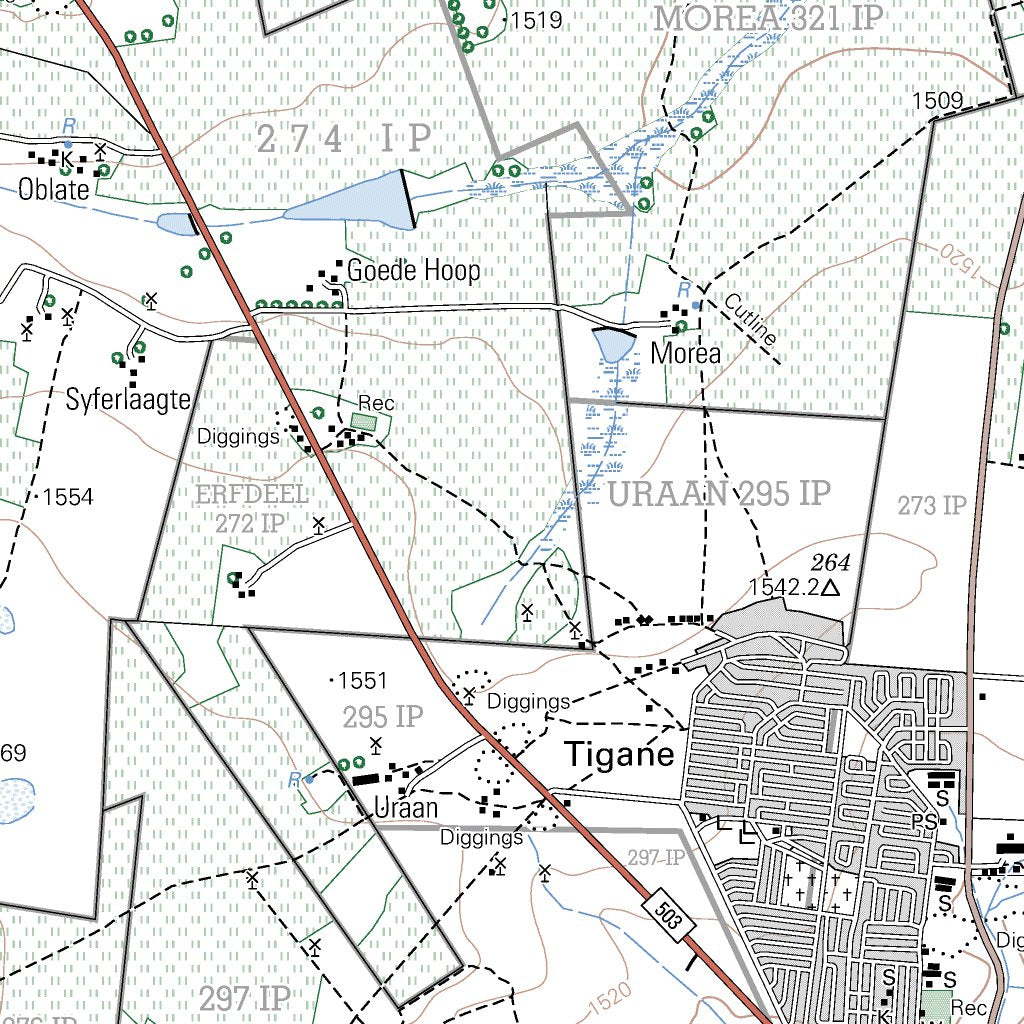 2626CB TIGANE Map by Chief Directorate: National Geo-spatial ...