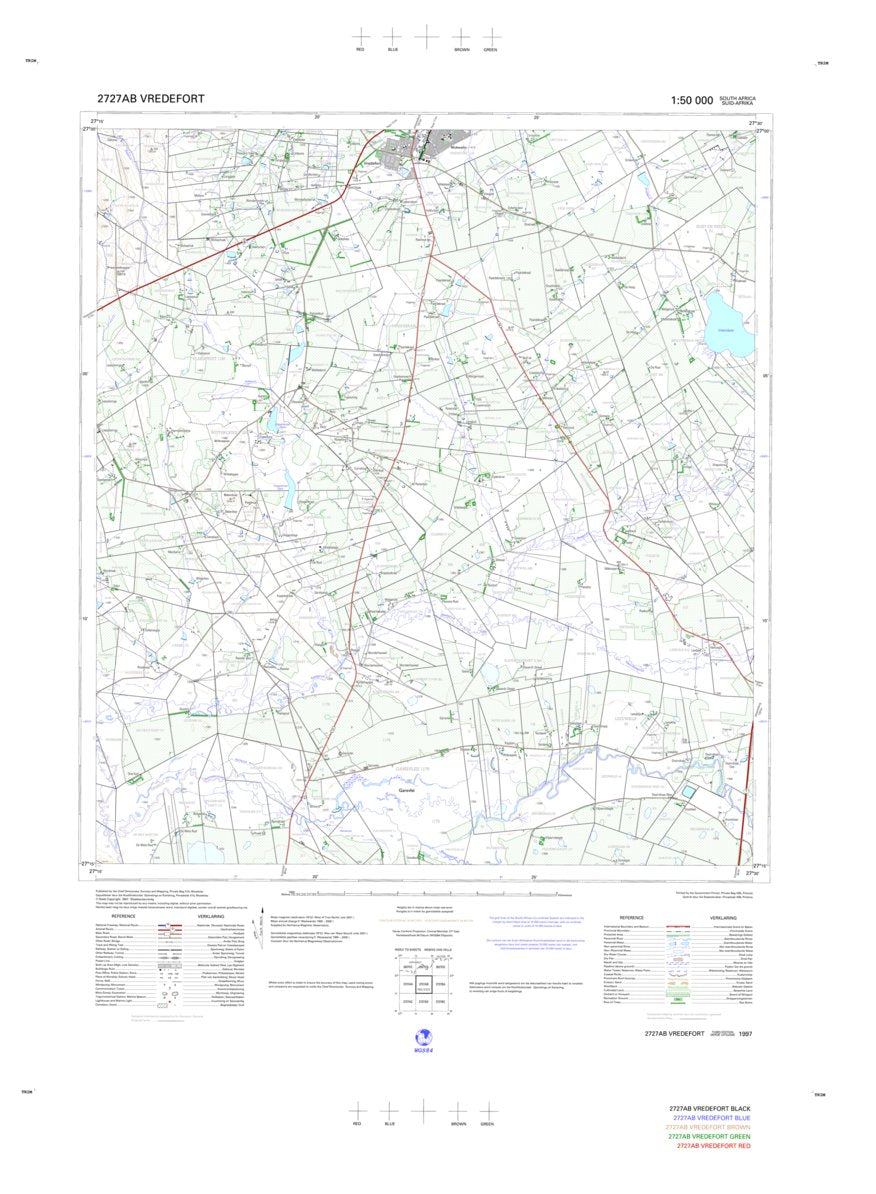 2727AB VREDEFORT Map by Chief Directorate: National Geo-spatial ...