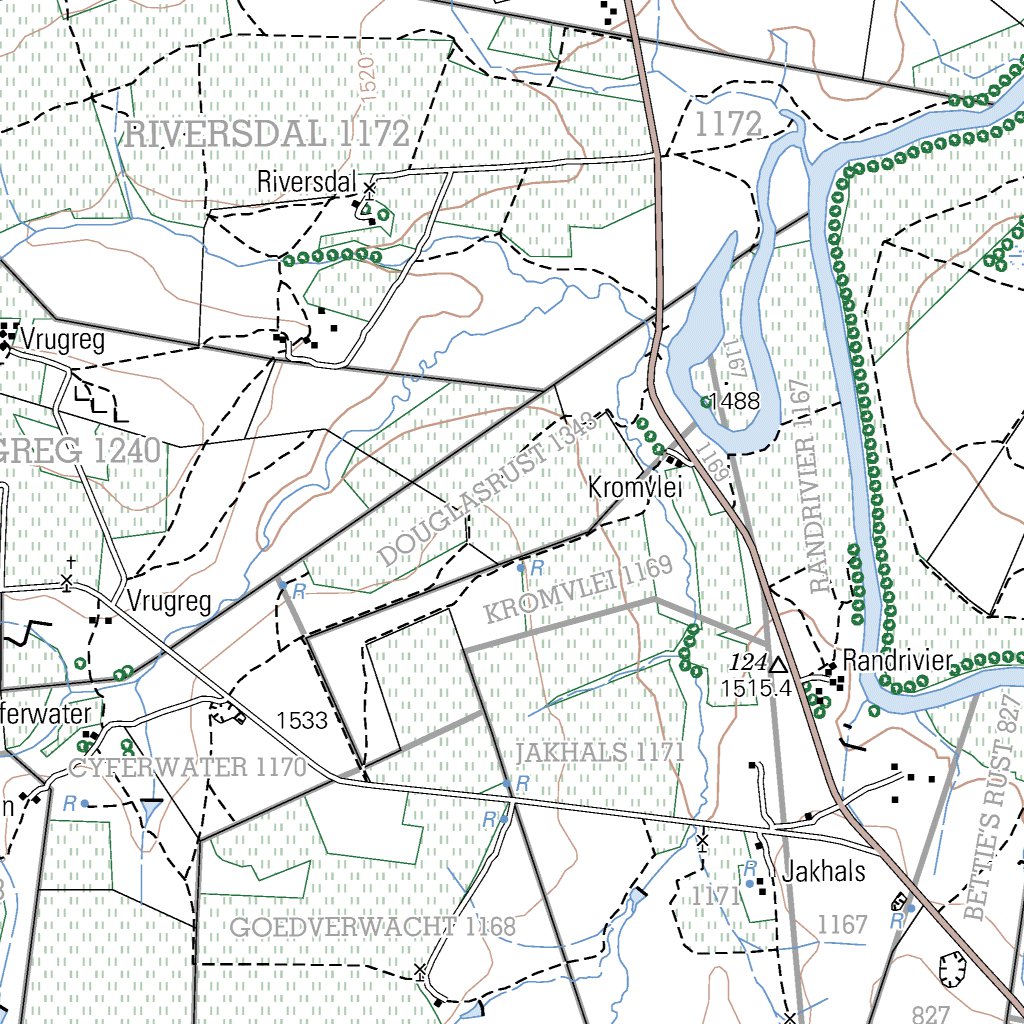 2728AB VANRHEENENSKOP Map by Chief Directorate: National Geo-spatial ...