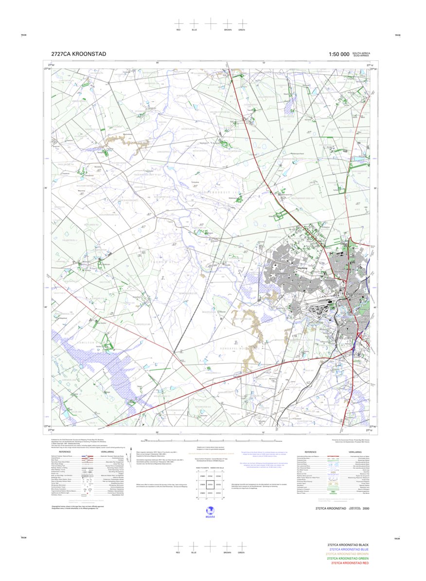 2727CA KROONSTAD Map by Chief Directorate: National Geo-spatial ...