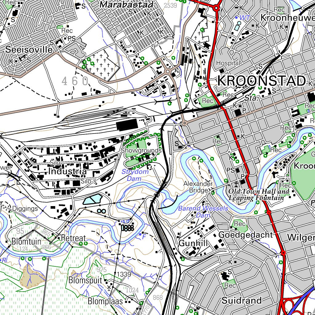 2727CA KROONSTAD Map by Chief Directorate: National Geo-spatial ...