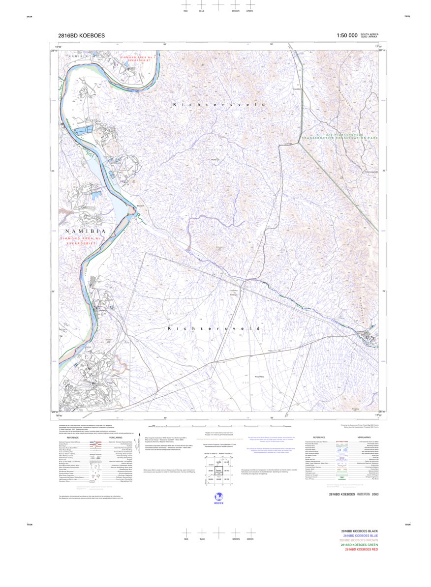 2816BD KOEBOES Map by Chief Directorate: National Geo-spatial ...