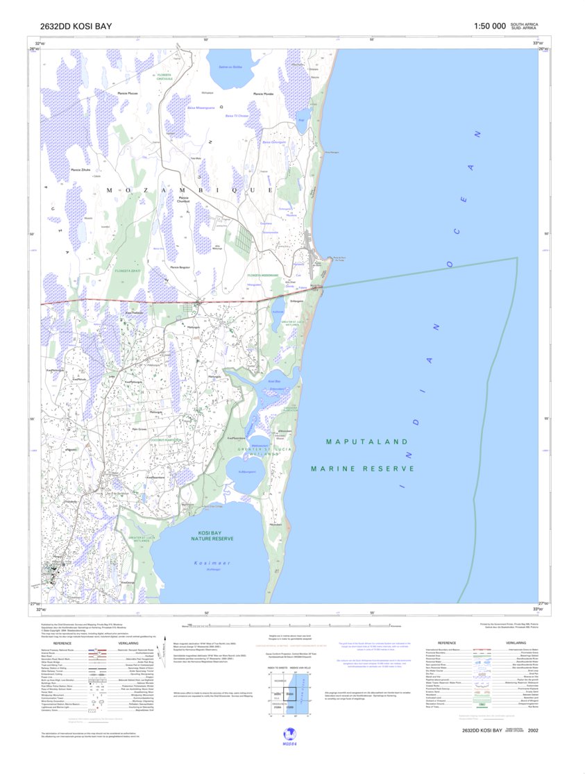 2632DD KOSI BAY Map by Chief Directorate: National Geo-spatial ...