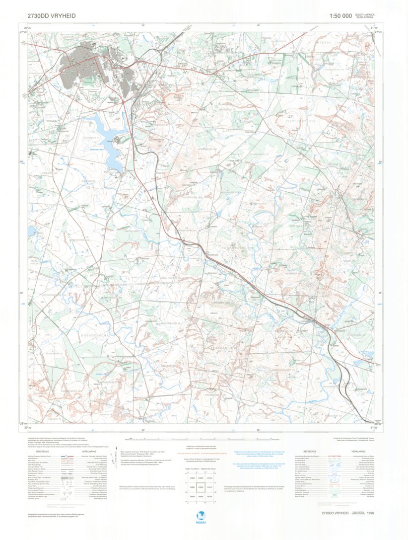 2730DD VRYHEID Map by Chief Directorate: National Geo-spatial ...