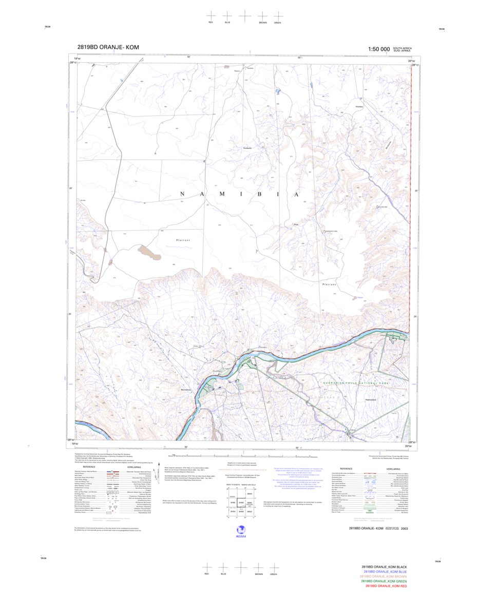 2819BD ORANJE-KOM Map by Chief Directorate: National Geo-spatial ...