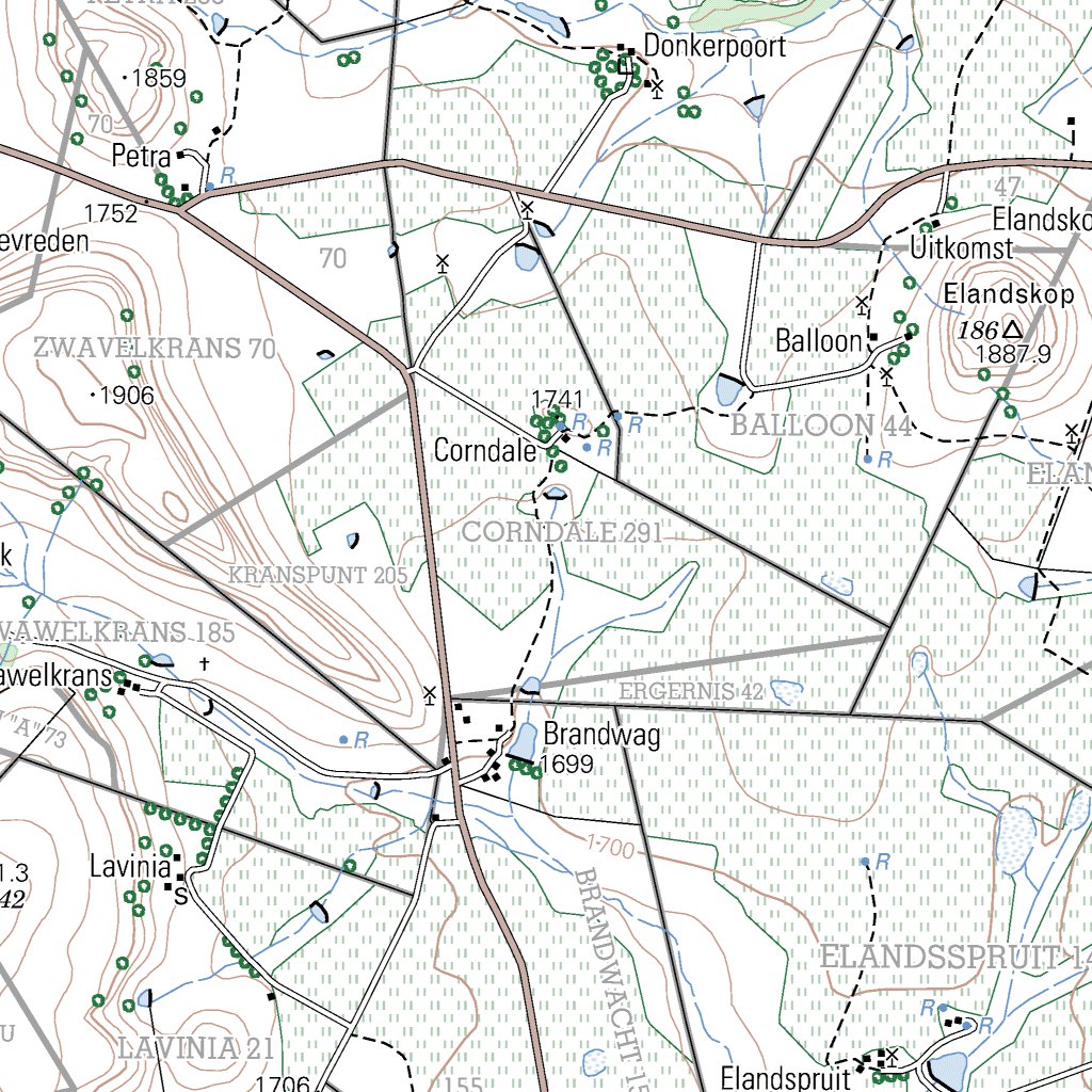 2827DA HIBERNIA Map by Chief Directorate: National Geo-spatial ...