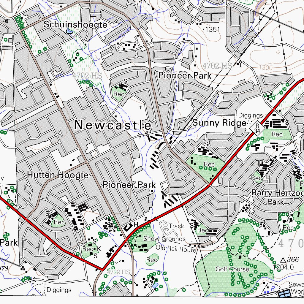 2729DB NEWCASTLE (NORTH) Map by Chief Directorate: National Geo-spatial ...