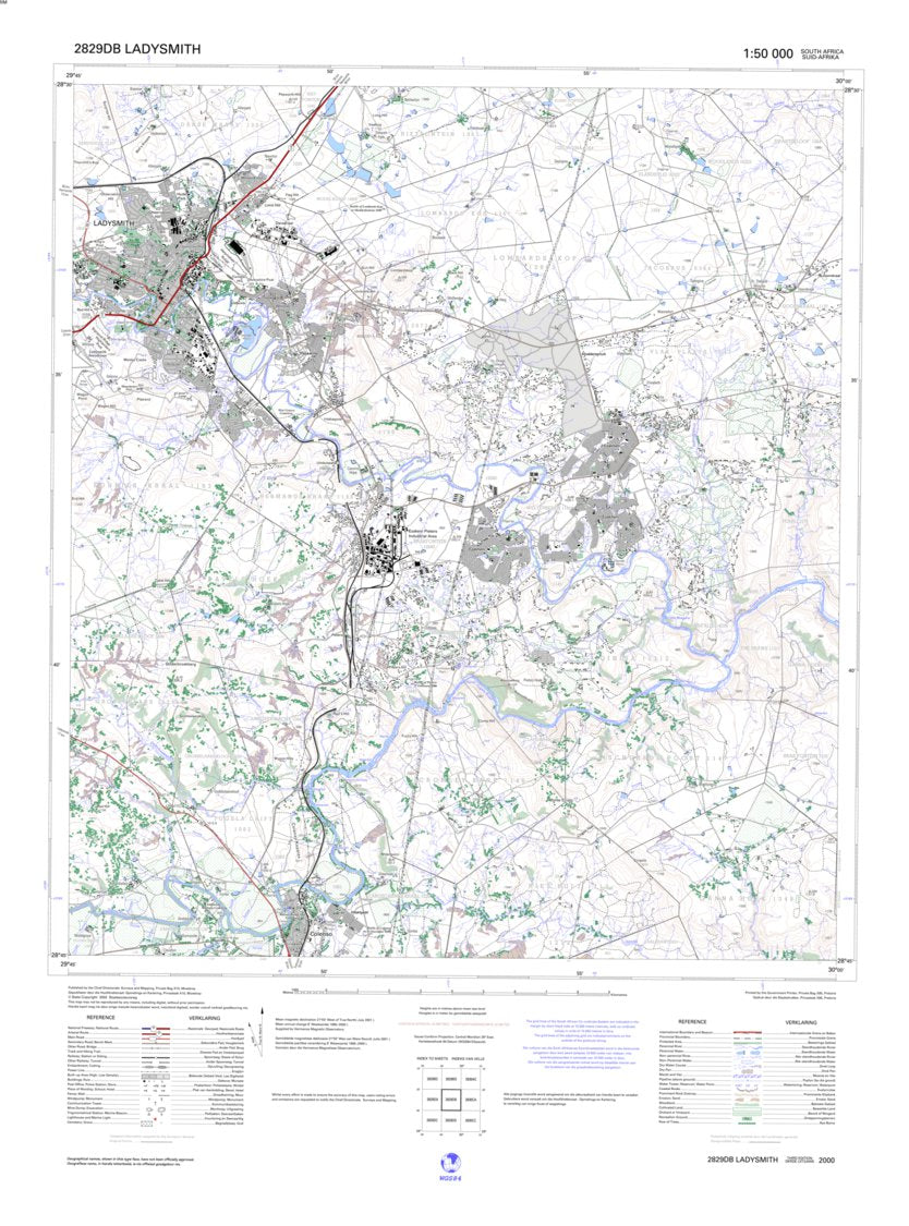 2829DB LADYSMITH Map by Chief Directorate: National Geo-spatial ...