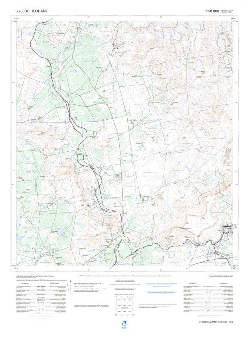 2730DB HLOBANE Map by Chief Directorate: National Geo-spatial ...