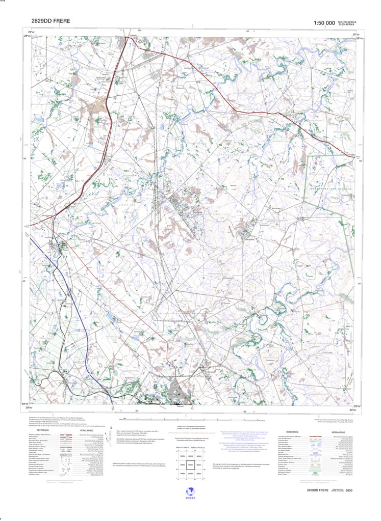 2829DD FRERE Map by Chief Directorate: National Geo-spatial Information ...