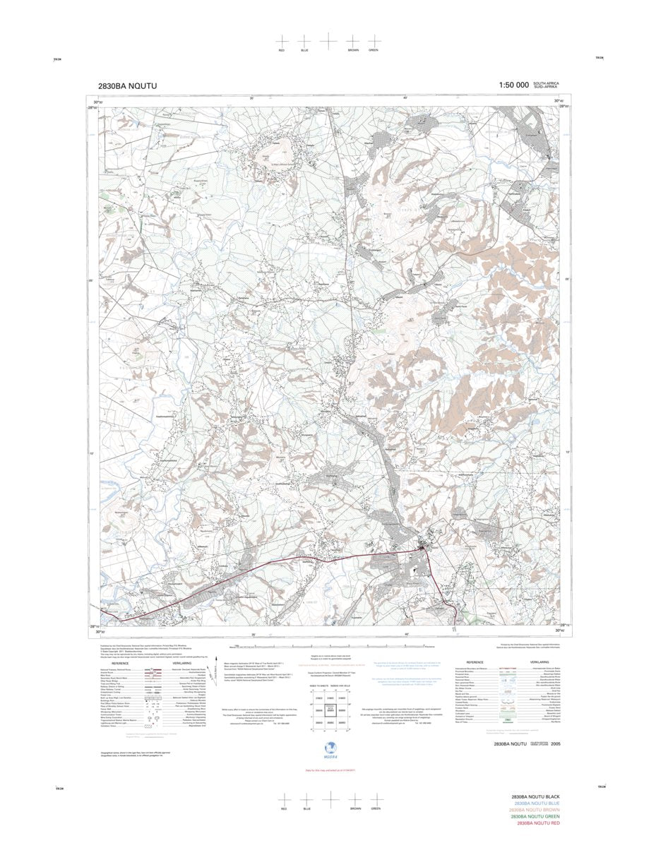 2830BA NQUTU Map by Chief Directorate: National Geo-spatial Information ...