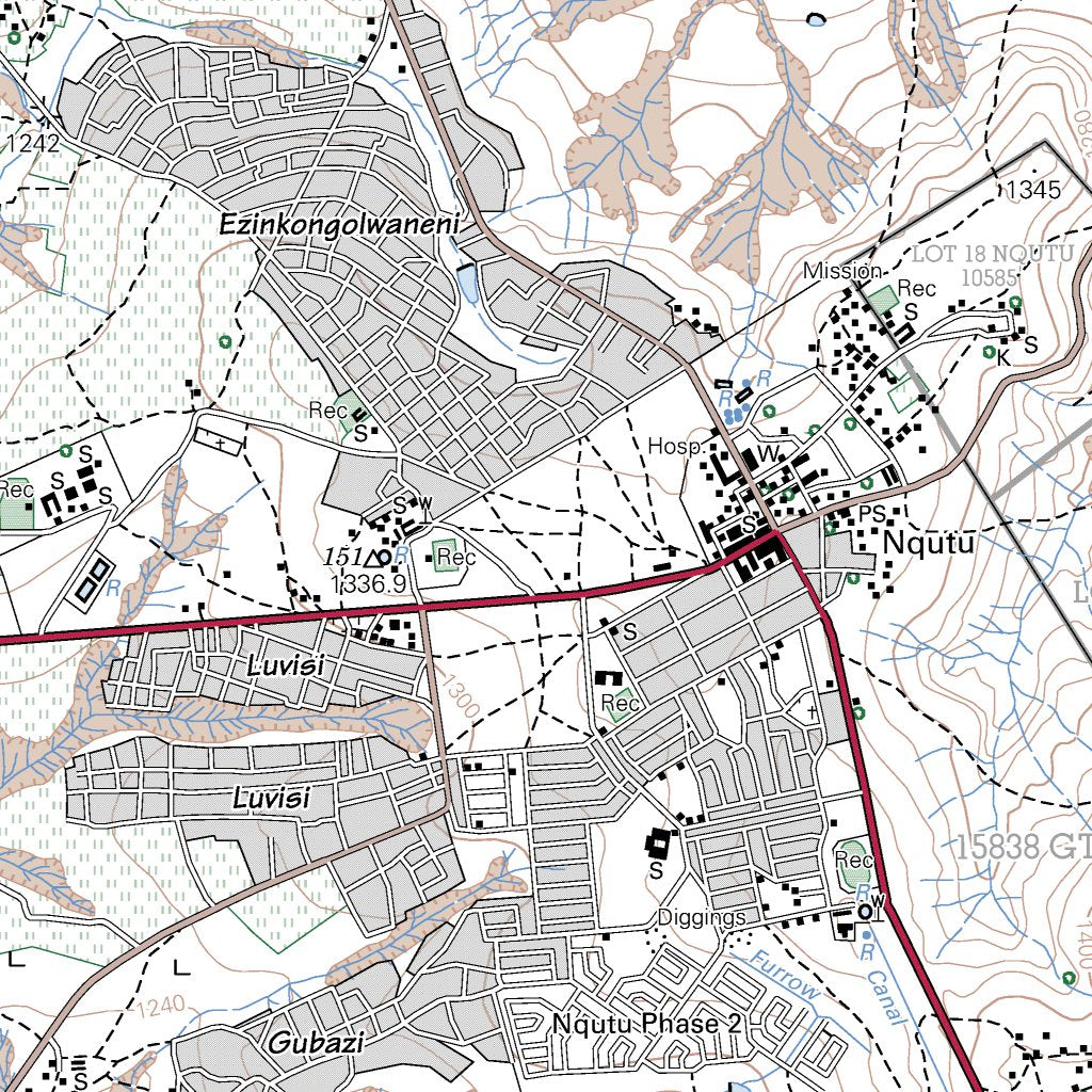2830BA NQUTU Map by Chief Directorate: National Geo-spatial Information ...