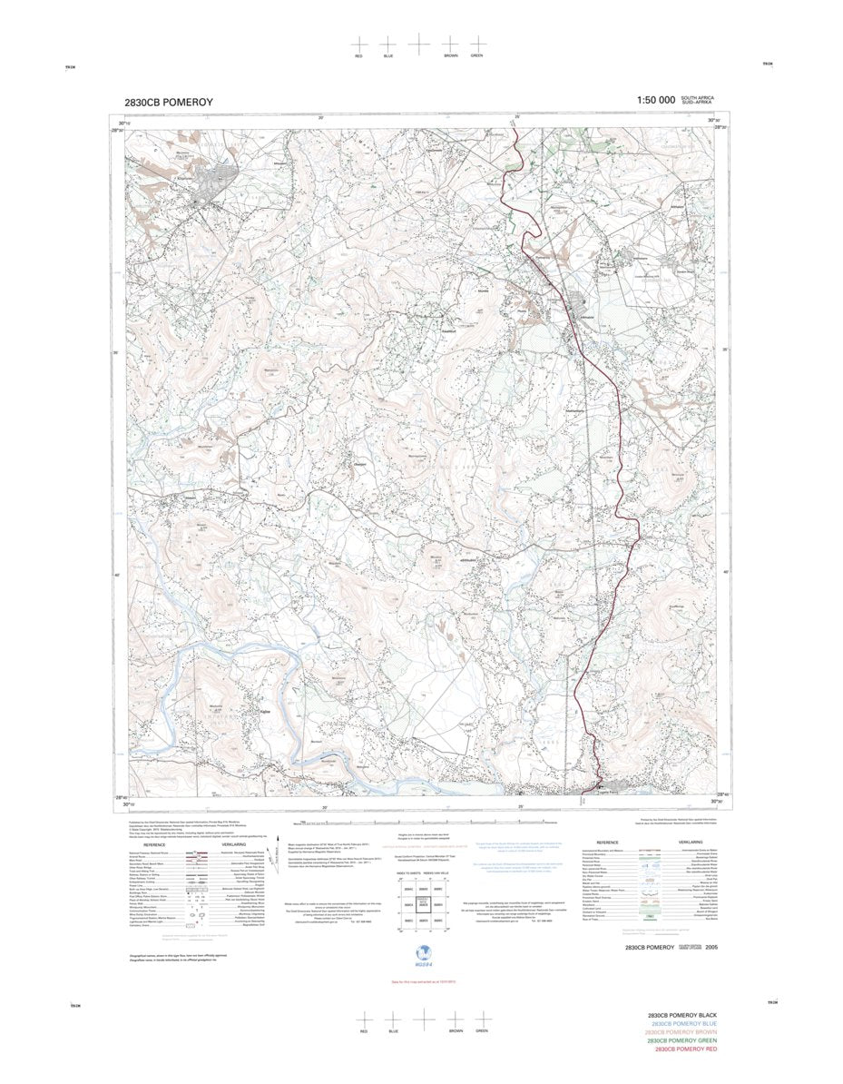 2830CB POMEROY Map by Chief Directorate: National Geo-spatial ...